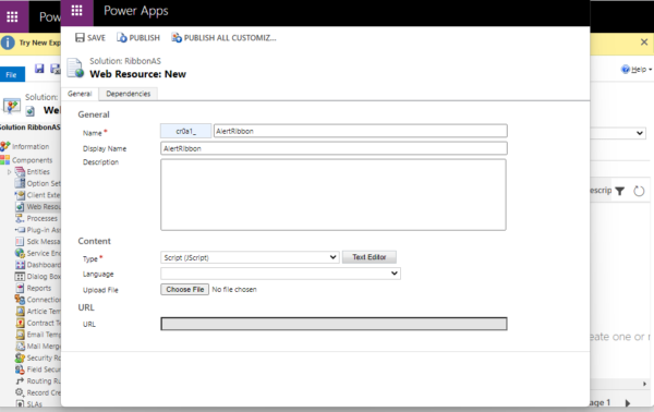 Alert Message In Ribbon Workbench Custom Button Using Javascript Crmonce