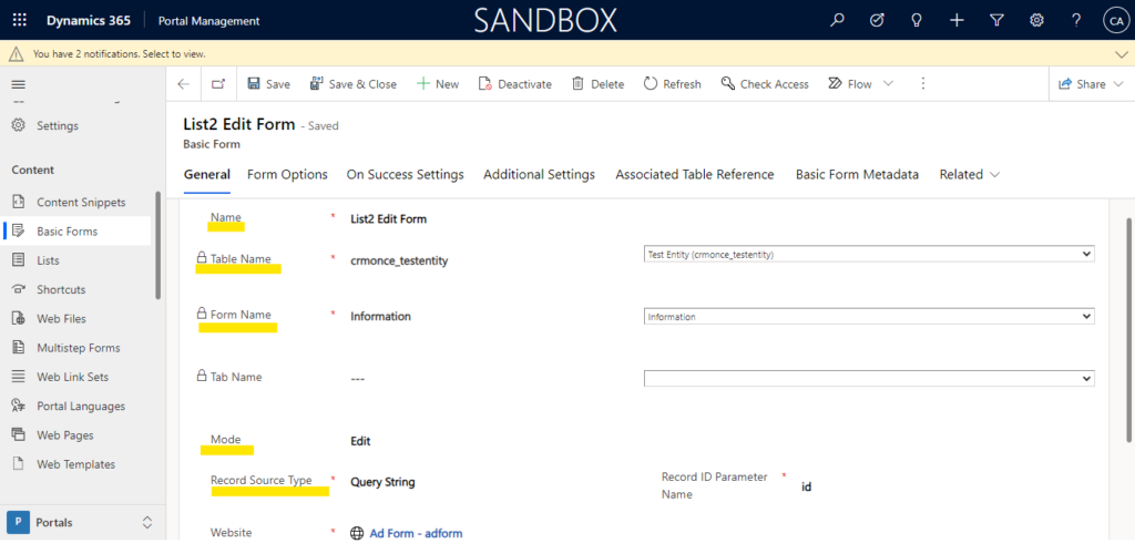 How To Create Edit And Readonly In Entity List Using Entity Form In Dynamics 365 Portals Crmonce