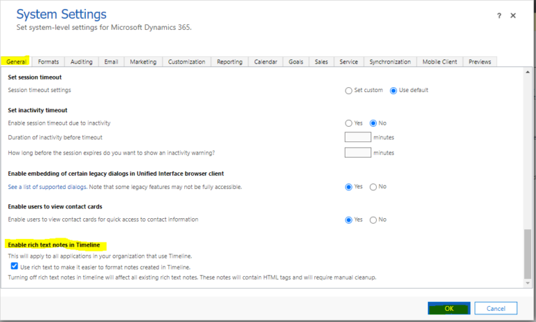 How To Enable Disable Rich Text Editor In The Timeline In Dynamics 365 Crm Online Crmonce