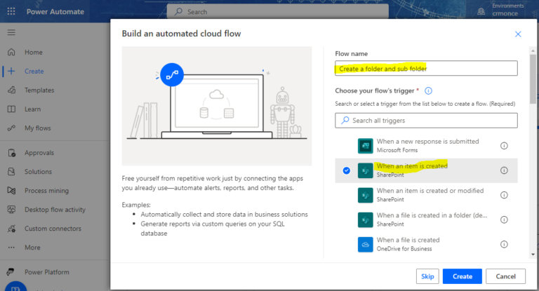 How To Create Folder And Sub Folder In Sharepoint Library By Using Power Automate Crmonce
